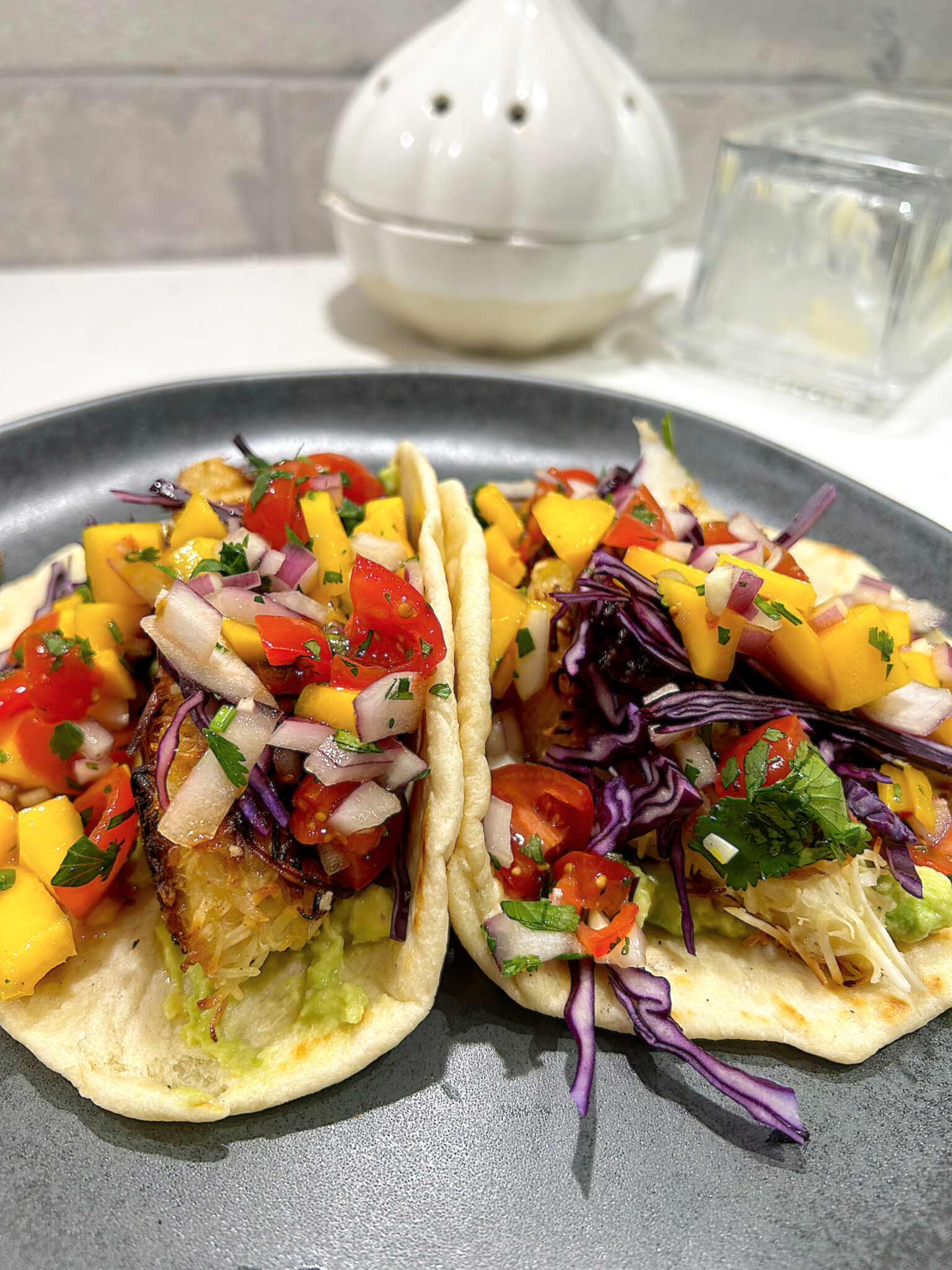 Crispy Coconut Crusted fish tacos with fresh mango salsa - cm barndominium