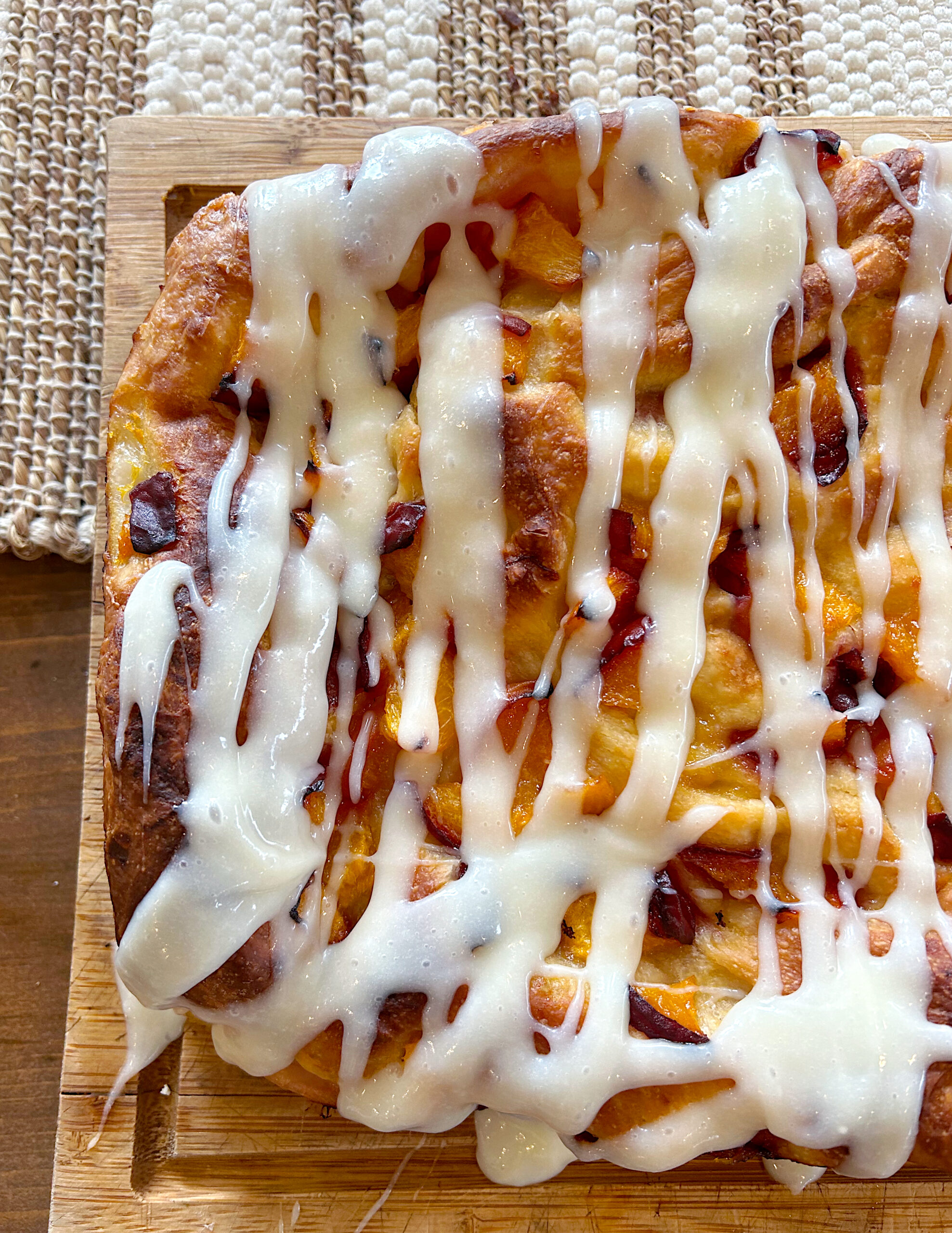 Sweet and Juicy Peach Sourdough Focaccia Bread - cm barndominium